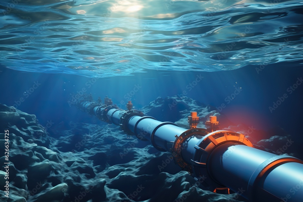Underwater pipeline for oil and gas transport, subsea industry ...