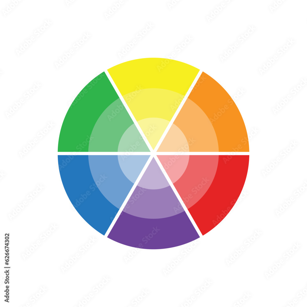 Color saturation wheel. Color wheel isolated on white background. Color ...