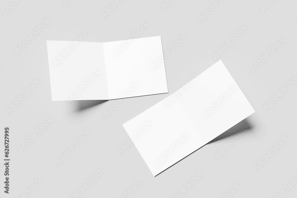 Blank Bifold Paper Mockup Stock Illustration | Adobe Stock