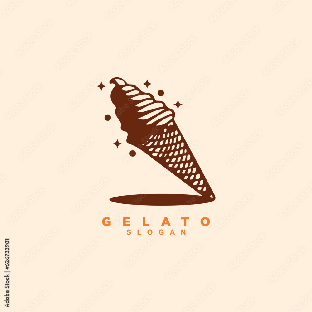 Vintage retro ice cream gelato logo design. gelato sundae logo vector の ...