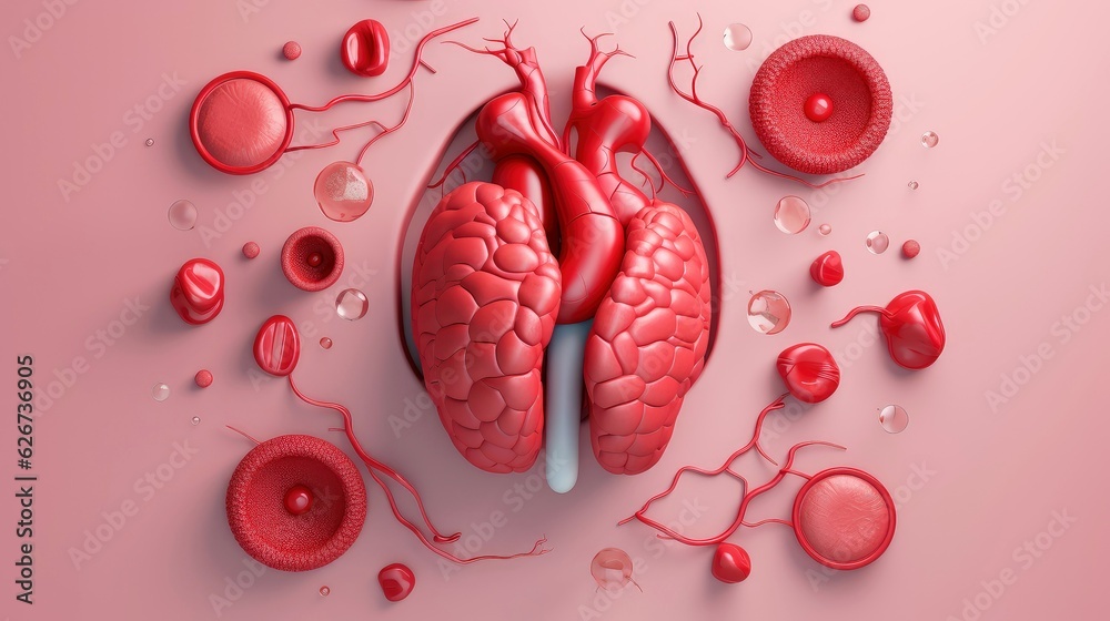 3D illustration of the human organ systems, Human internal organs ...