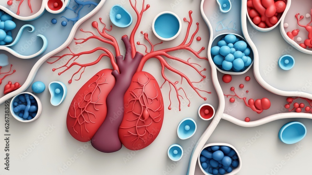 3D illustration of the human organ systems, Human internal organs ...