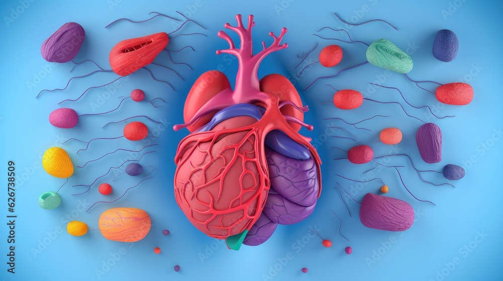 3D illustration of the human organ systems, Human internal organs ...