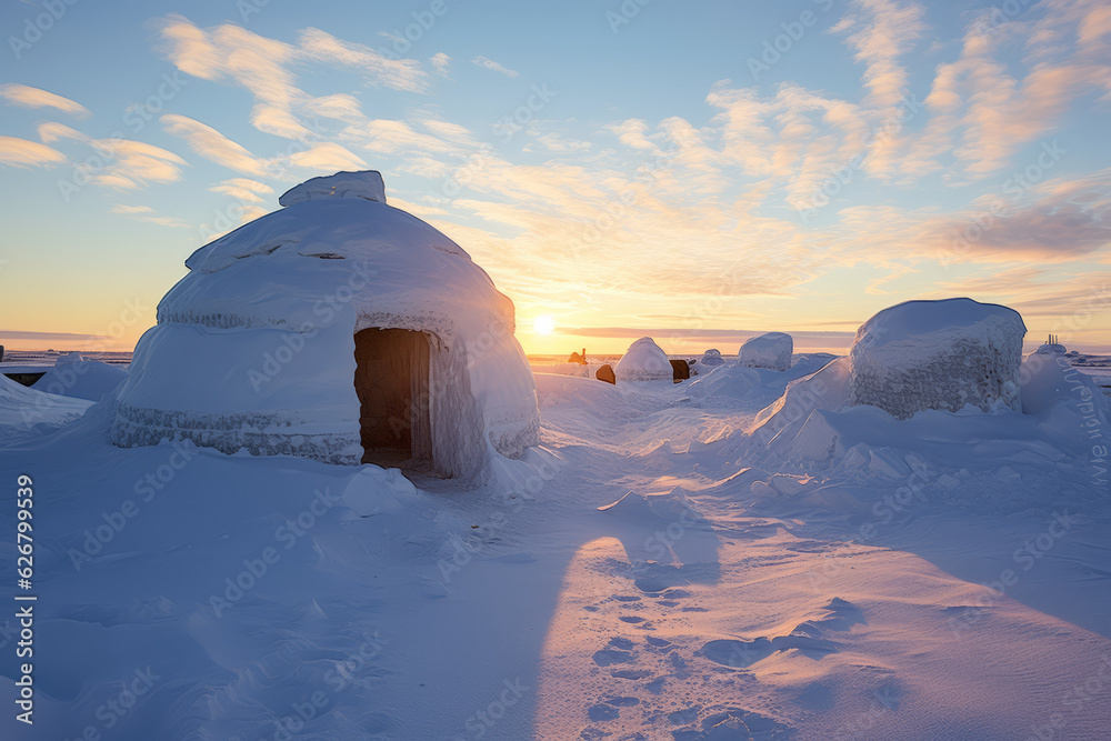 Traditional igloo, reflecting the ingenious architecture of the Inuit ...