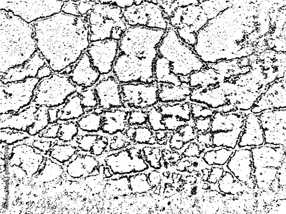 Dynamic grunge texture, asphalt cracks with large and small grains ...