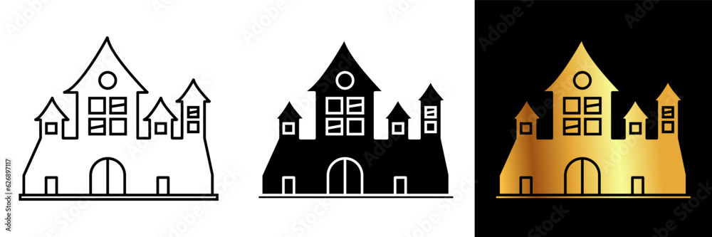 The Haunted House Icon represents a spooky and eerie haunted mansion ...