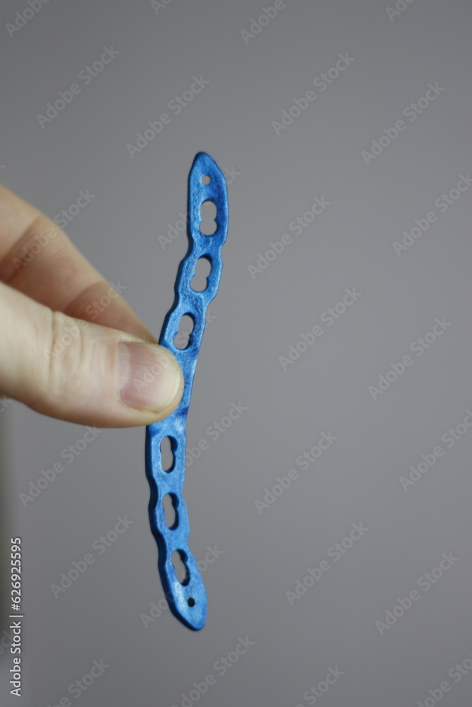 Surgical plates for osteosynthesis in case of bone fractures Stock ...
