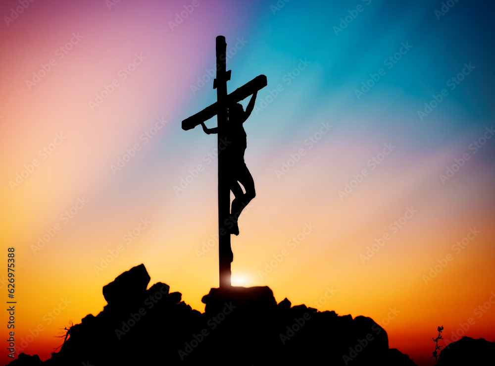 Jesus Christ crucified on the cross Stock Photo | Adobe Stock