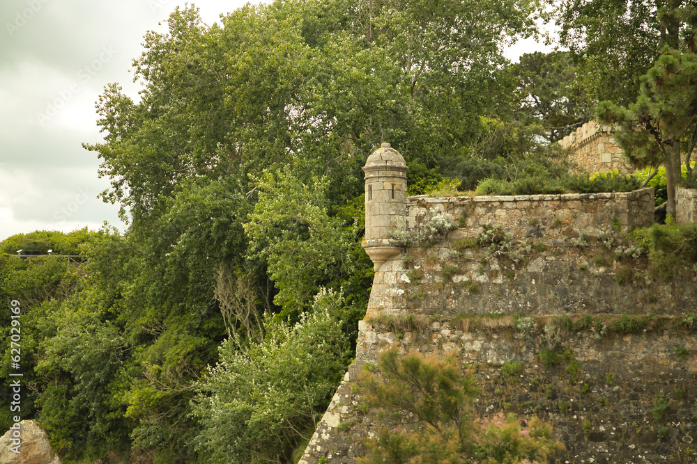 Watchtower of the castle of Santa Cruz in the middle of an islet in the ...