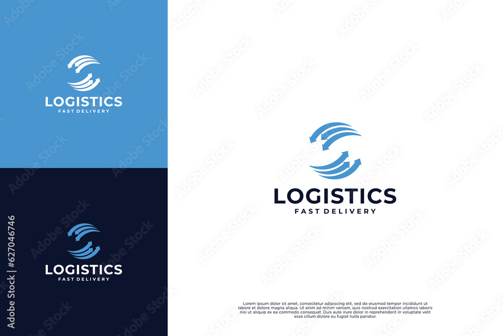 Logistic service logo design inspiration. Stock Vector | Adobe Stock