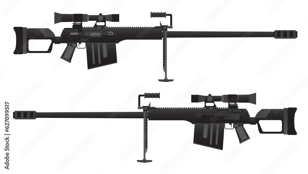 Russian Anti-Materiel 50cal Sniper Rifle - Ai Illustrator Stock Vector ...