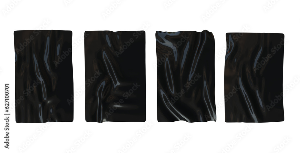 3d realistic blank latex wrapping. Wrinkled Crumpled wraps set ...