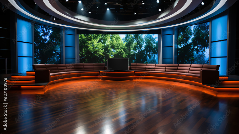Tv Studio. Backdrop for TV shows .TV on wall. News studio. The perfect ...