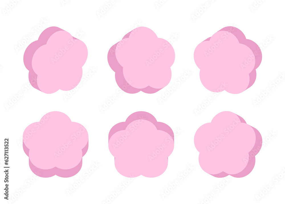 This is a set of illustrations made in 3D shapes in the shape of ...