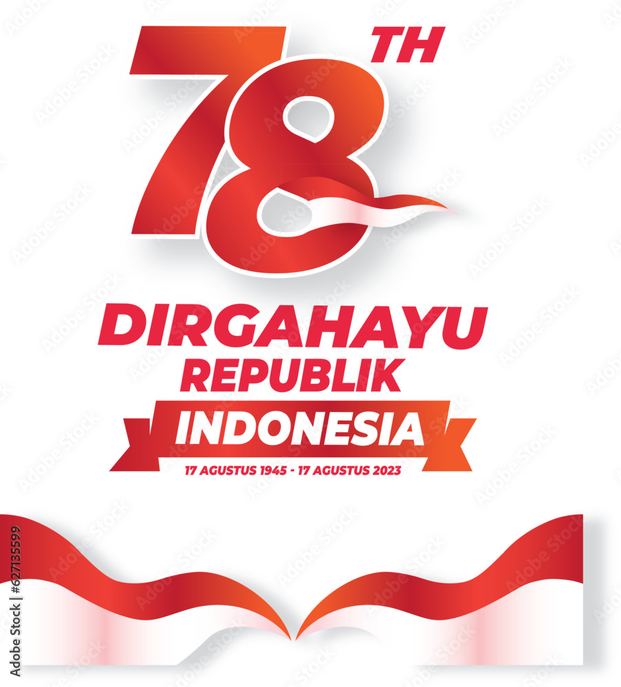 Image vectorielle Stock Logo HUT RI ke 78. 78 tahun Dirgahayu Republik Indonesia. Indonesian ...
