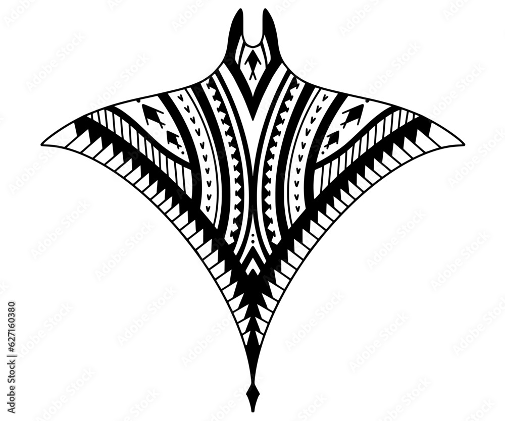 Stingray polynesian tattoo design. Aboriginal samoan style ...