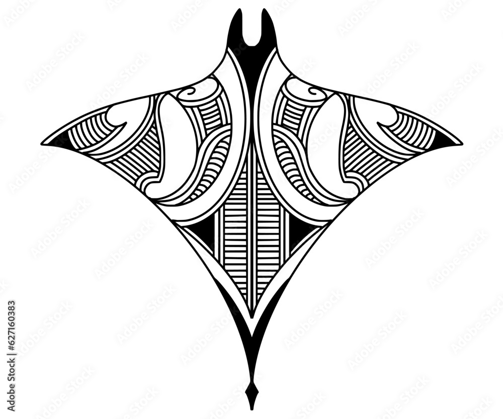 Stingray polynesian tattoo design. Aboriginal samoan style ...