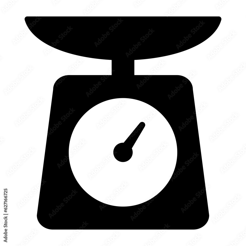 Black food scale icon. Simple glyphs kitchen tool flat design ...