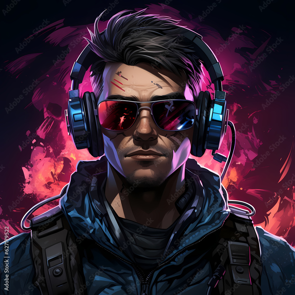 Modern game avatar. Mascot sport logo design. Gamer head illustration ...