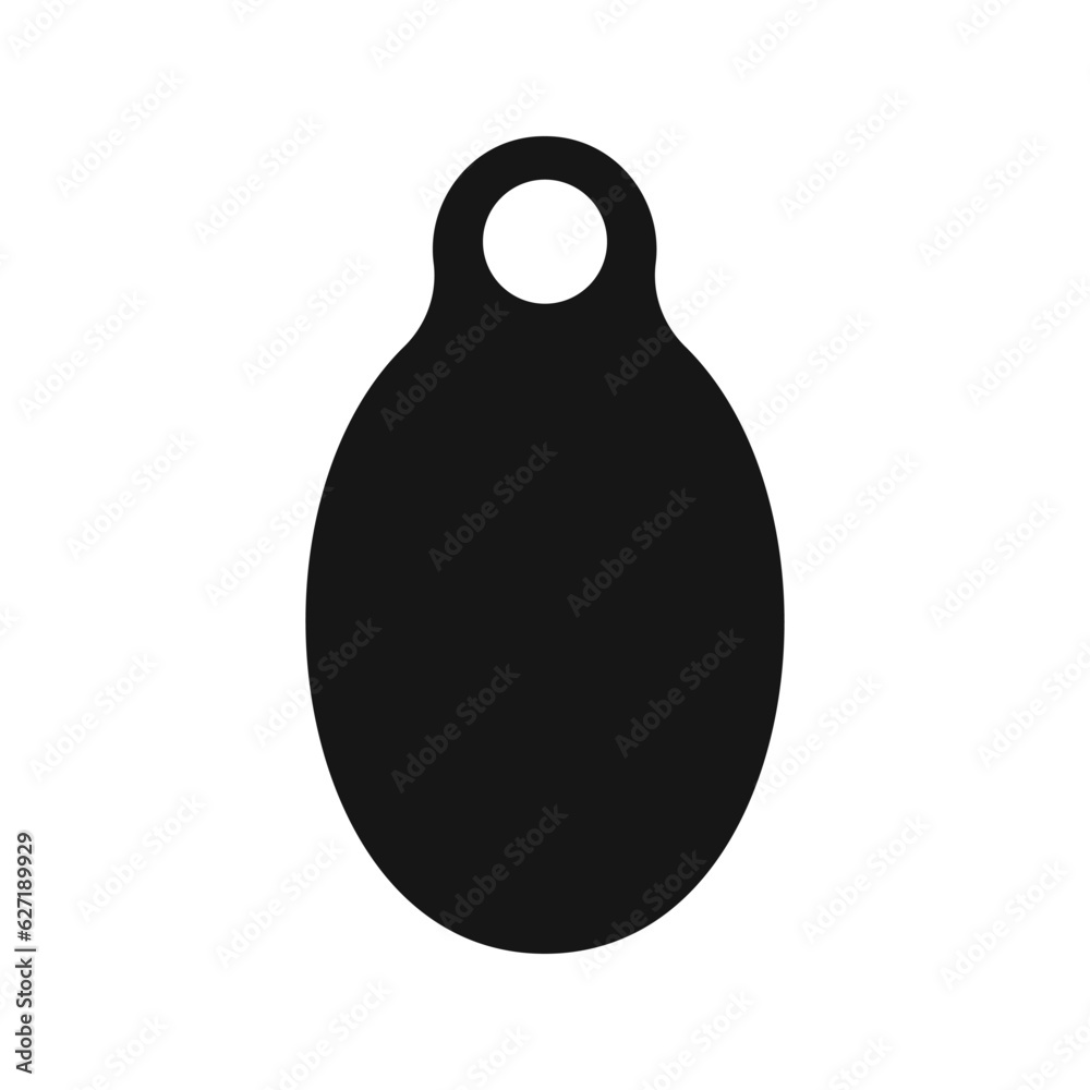 Ear tag template for cattle. Blank black identification label for farm ...