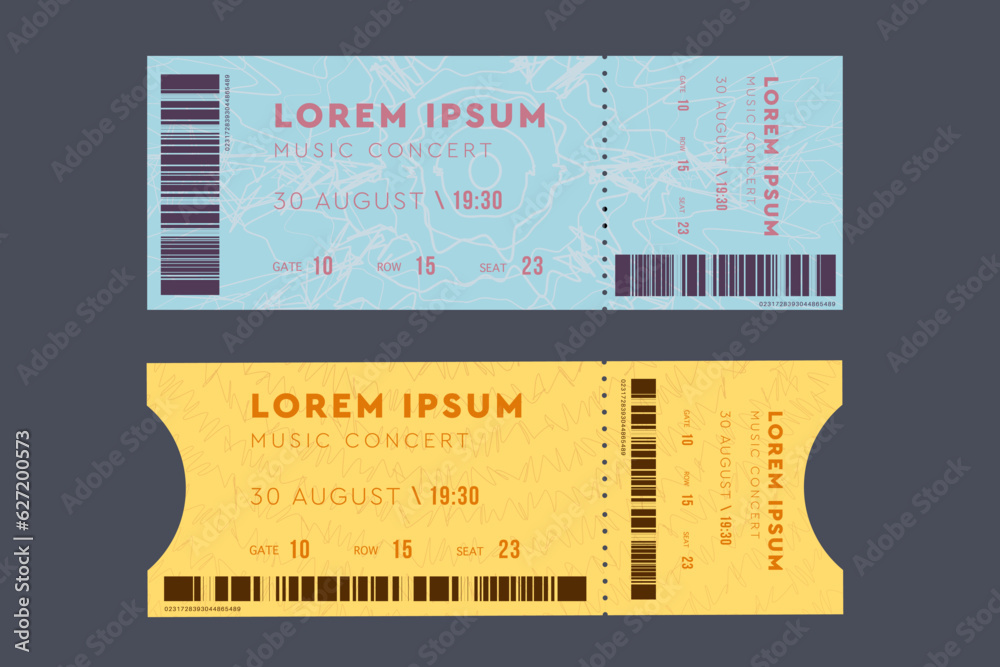 Abstract Set Ticket Template. Background White for Travel by Tram, Bus ...