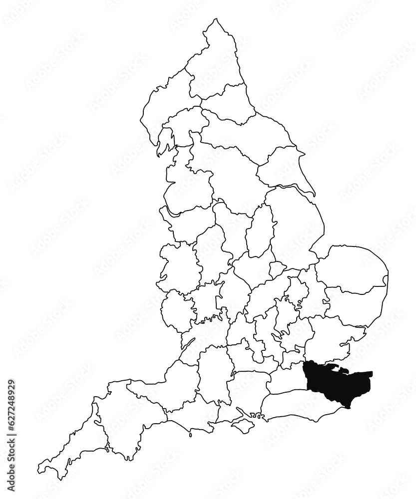 Stock-Illustration „Map of Kent County in England on white background ...