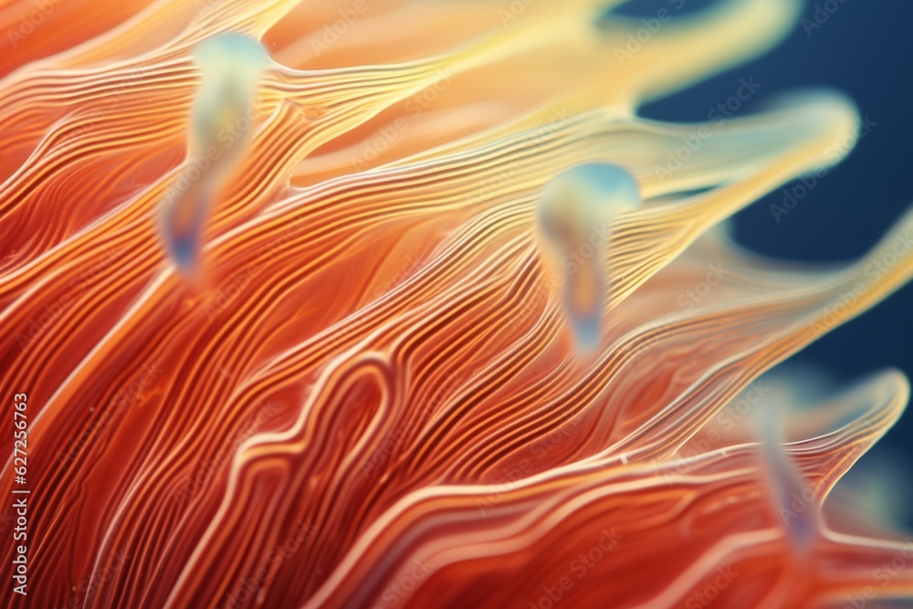 Microscopic macro close-up shot scientific research epithelial tissue ...