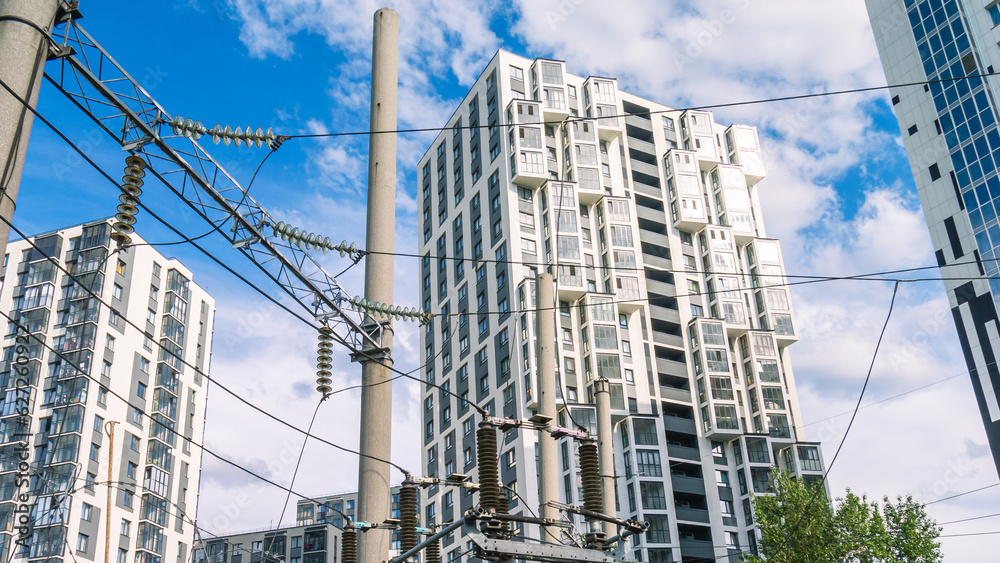 Technologies of electric energy transmission. An electrical substation ...
