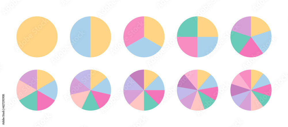 Circular structure chart divided into multicolor segments. Piechart ...
