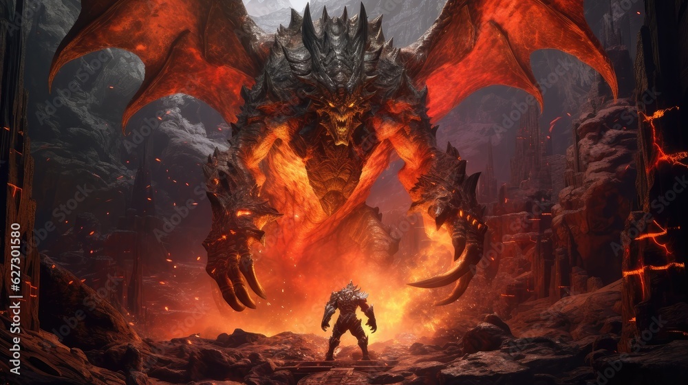 Epic Boss Battle. A Captivating Image of a Fierce Encounter with a ...