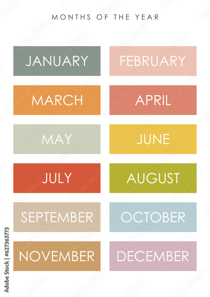 Стоковий вектор Months of the Year illustration, educational material ...