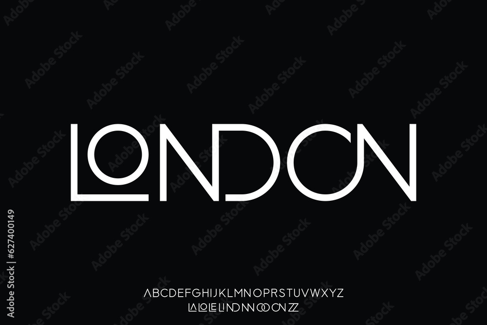 Creative clean sans serif ligature typography style font vector. Modern ...