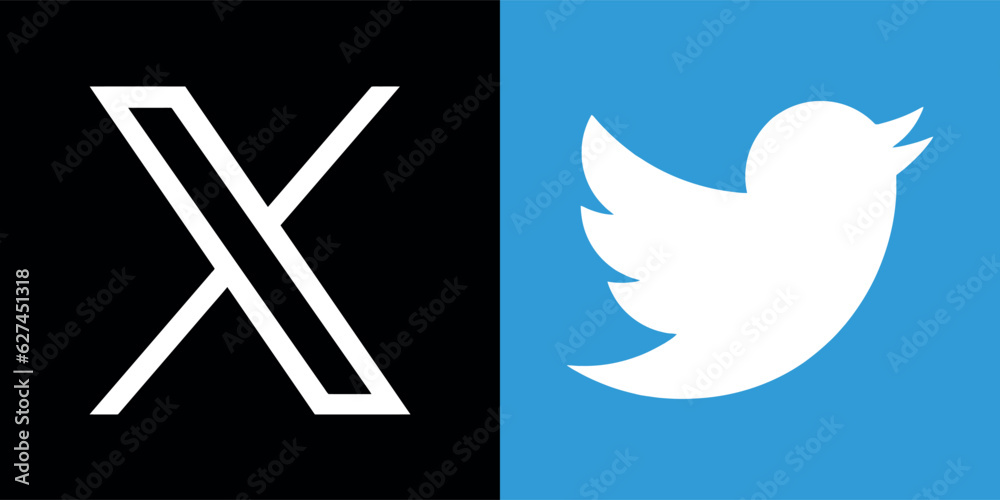 Twitter logo. Flat, color, logo comparison, old and new twitter logo ...