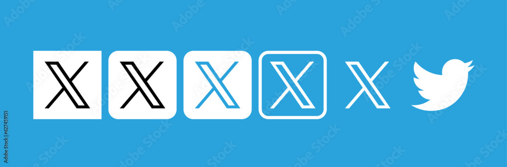 Twitter logo. Flat, color, X, Twitter X, social network logo rebranding ...