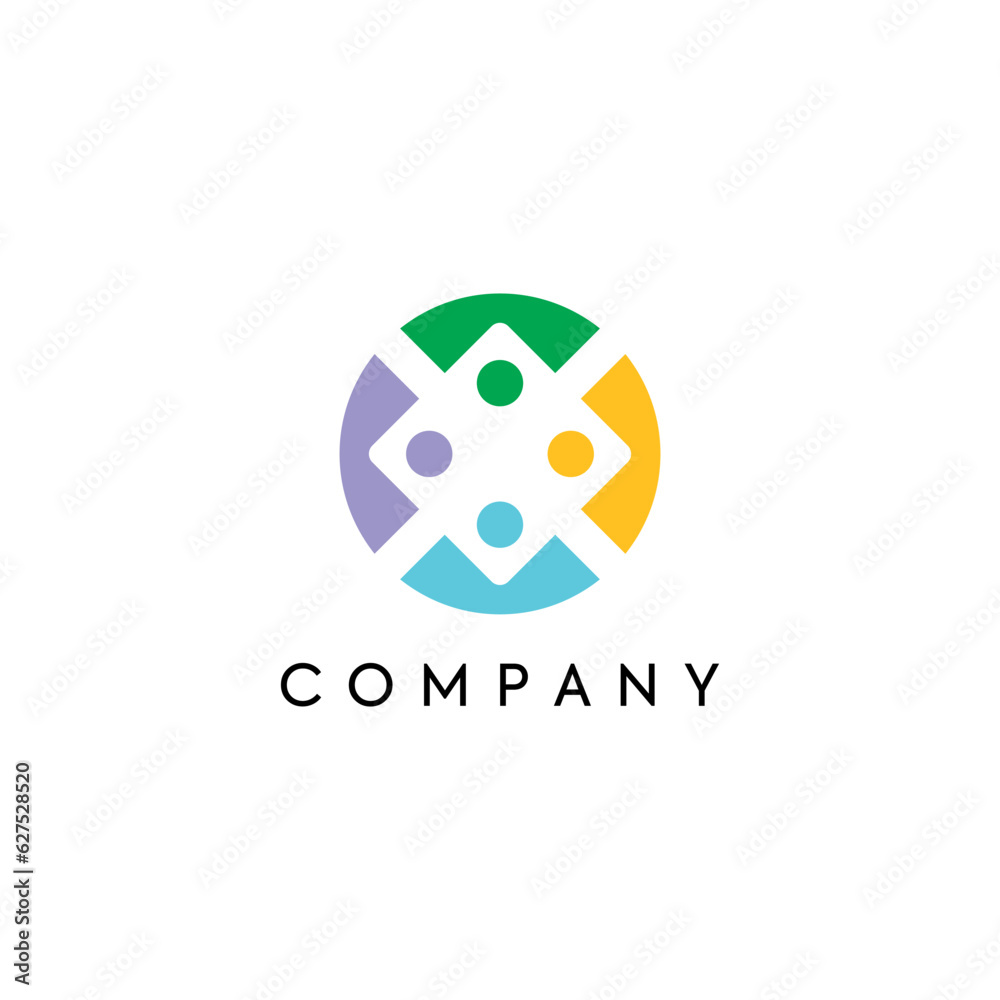 Community logo design, communication, round logo. circle logo, people ...