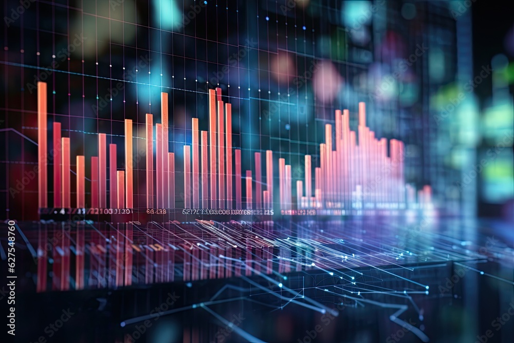 Business graph and chart concept. Colorful data visualization and ...