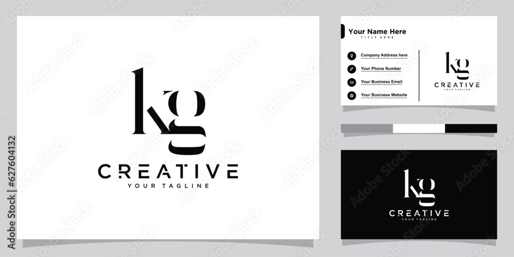 Initial KG, GK Alphabets Letters Logo Monogram Stock Vector | Adobe Stock