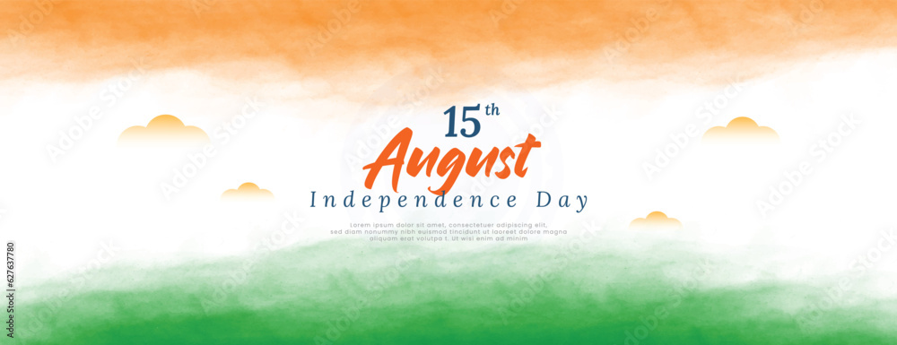 15th August india Happy Independence Day greeting banner design with ...