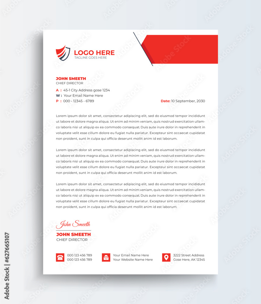 Security Service modern letterhead design template. creative modern ...