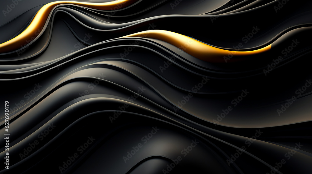 Incredible fantasy black and gold background. The texture of stucco, a ...