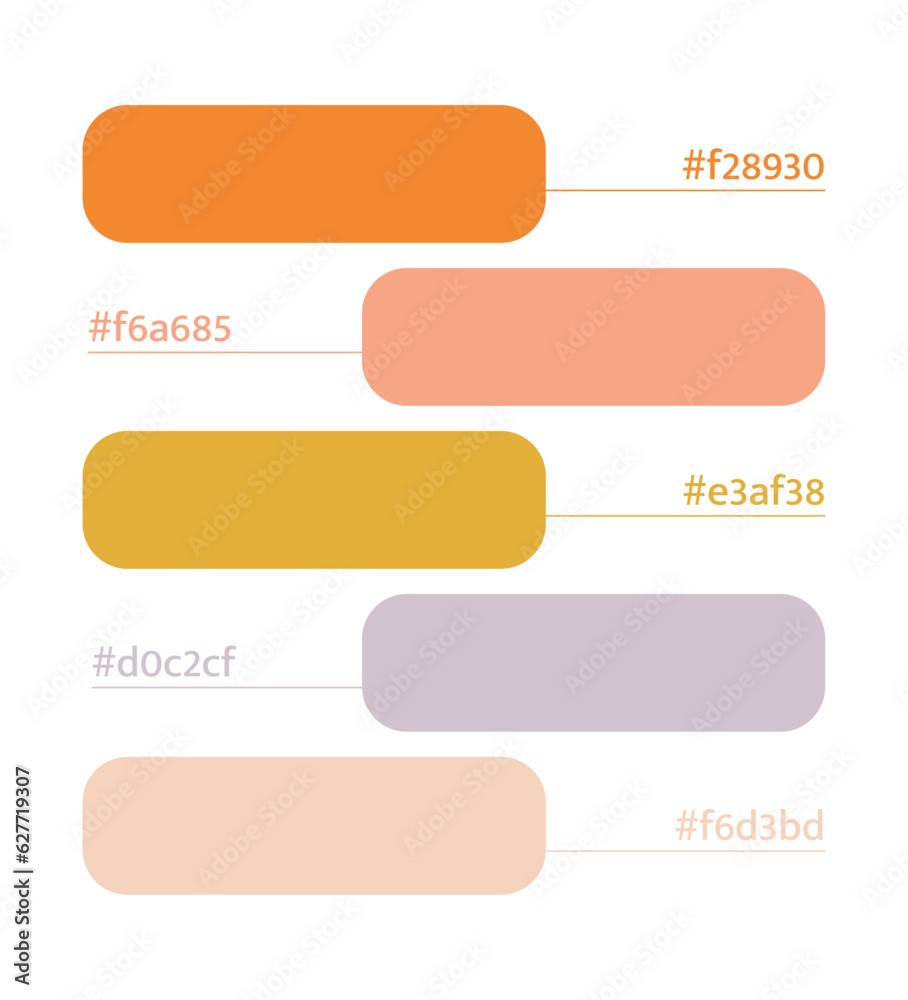 Pink, orange color palette, pastel boho catalog, color matching, RGB ...