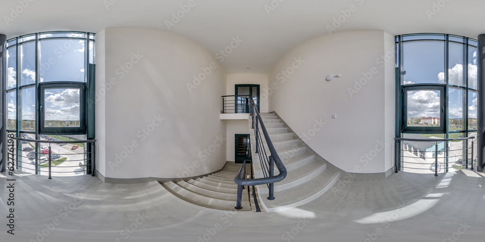 Stock-Foto „hdri 360 panorama view in empty modern hall near panoramic ...
