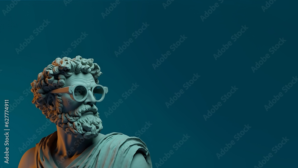 Stoic Modern Renaissance Man, Greek Roman Style Statue, Contemplation ...