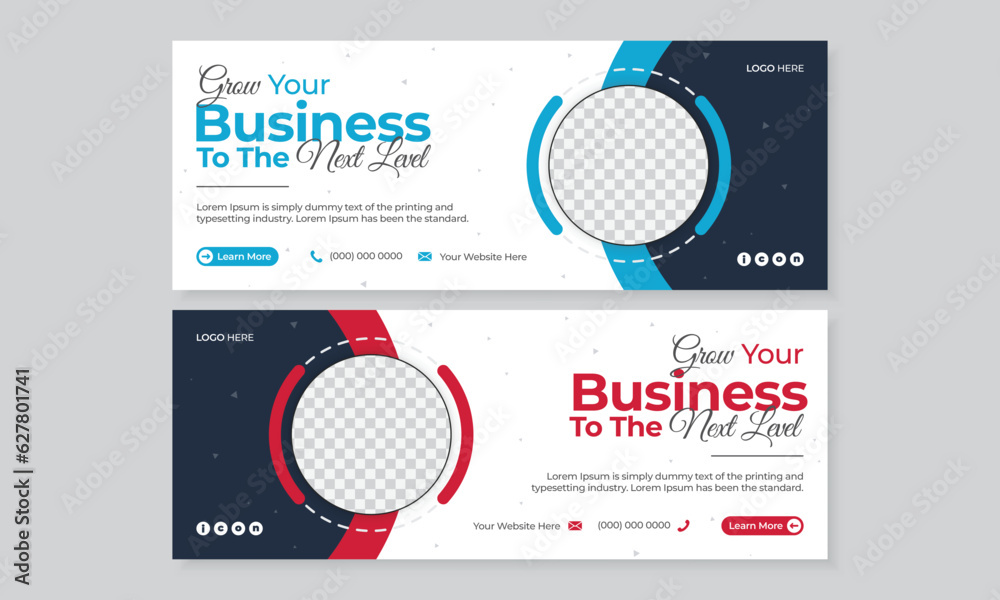 Digital marketing facebook cover design, business web banner template ...