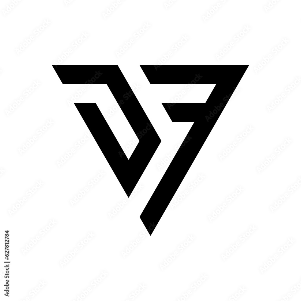 Letter DF triangle monogram logo design Stock Vector | Adobe Stock