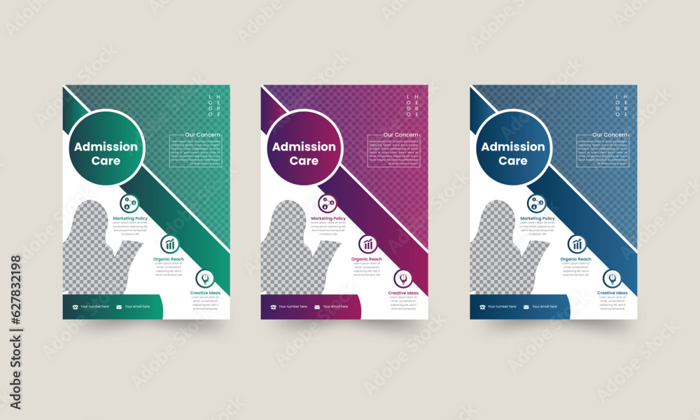 Creative admission flyer layout. Geometric abstract colorful concepts ...