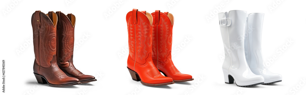 transparent background cutouts of long boots collection Set of ...