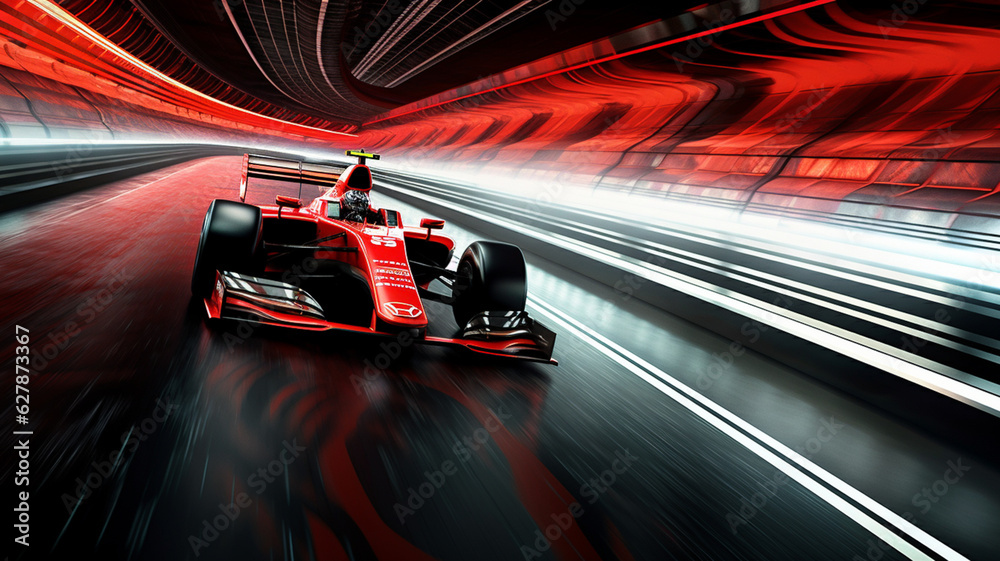 Formula 1 race track, super car on asphalt road, background banner or ...