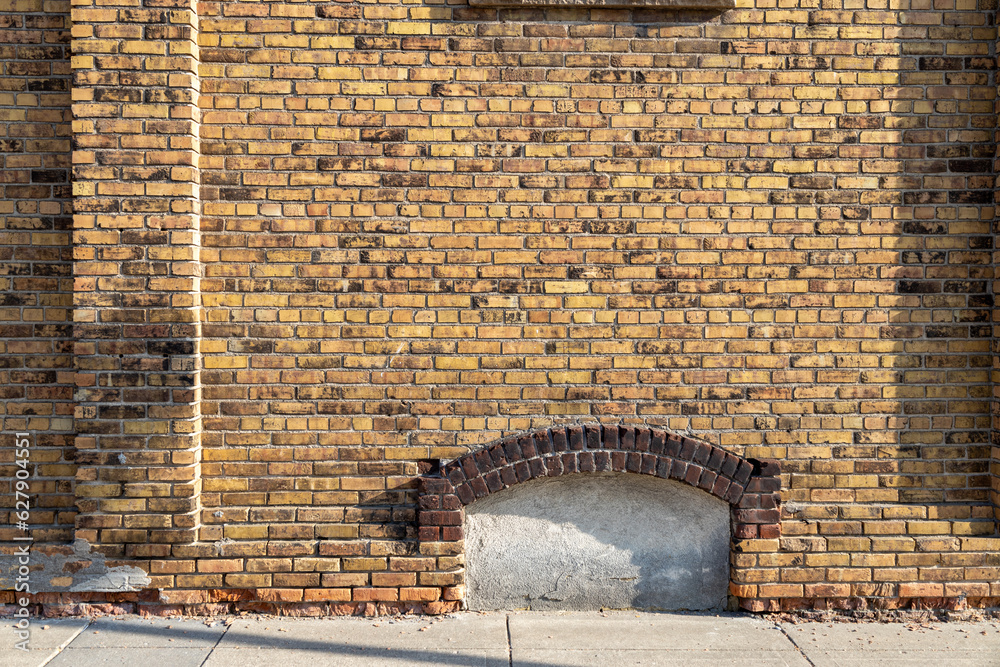 Full frame texture background of a shabby chic old mottled yellow and ...