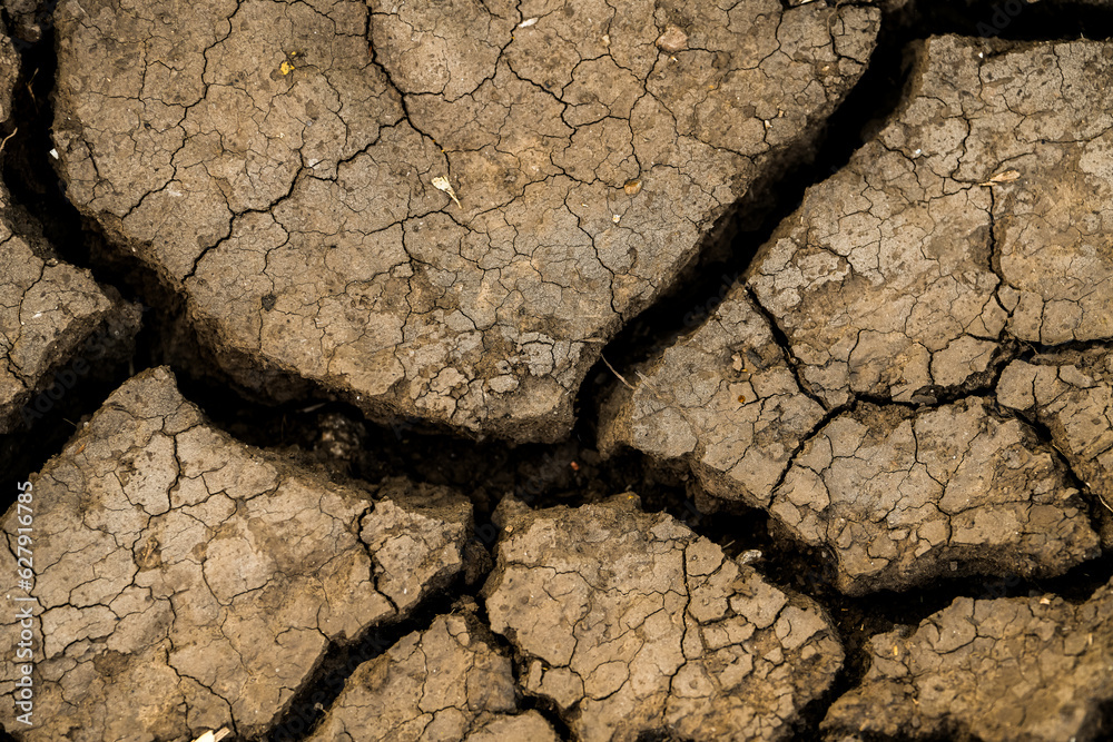 Arid land and drought. Concept photo with the texture of a dry ...